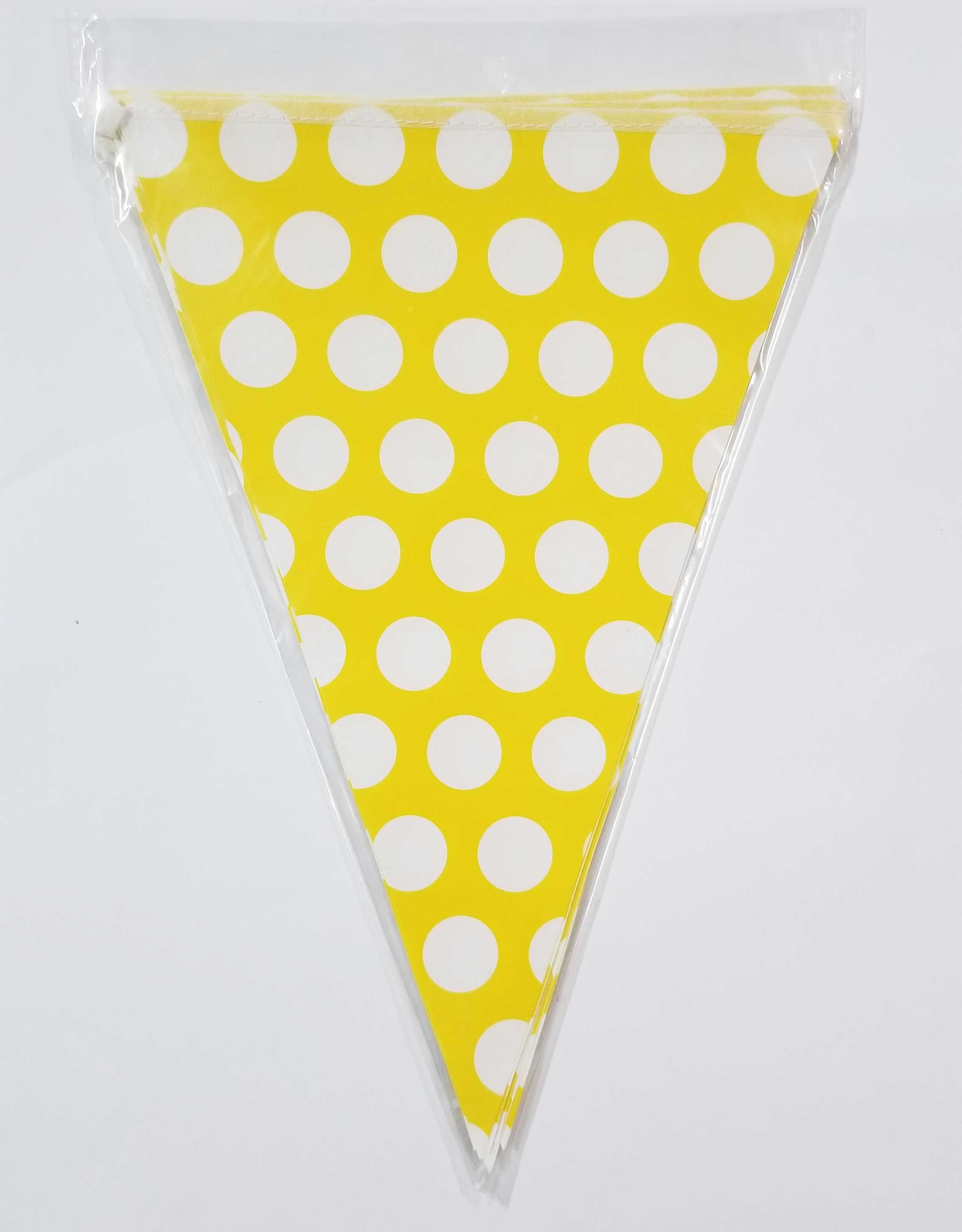 YELLOW POLKA DOT BUNTINGS - PACK OF 10 FLAGS BANNER - YELLOW POLKA DOT ...
