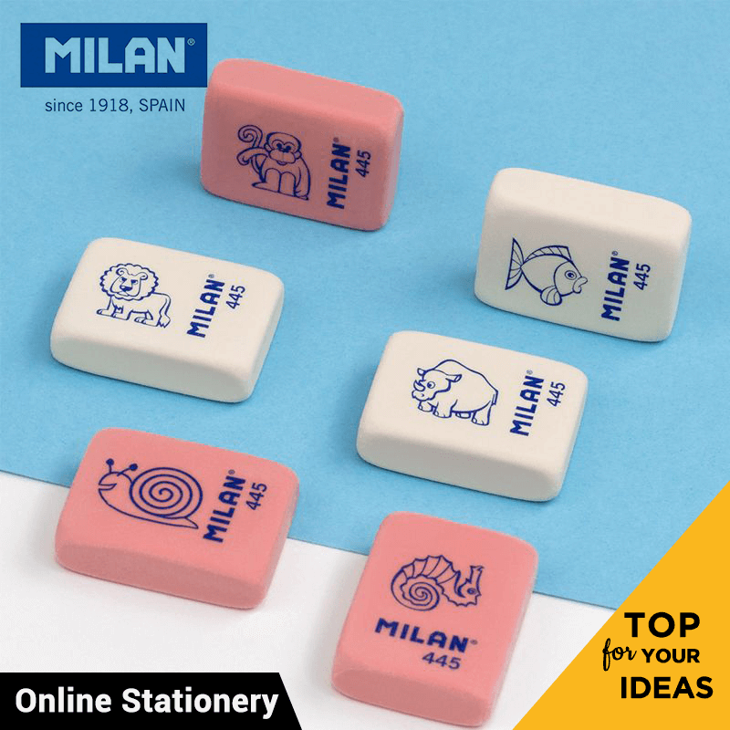 Milan Rectangular Flexible Soft Synthetic Erasers 445 Box Of 45 Pcs ...
