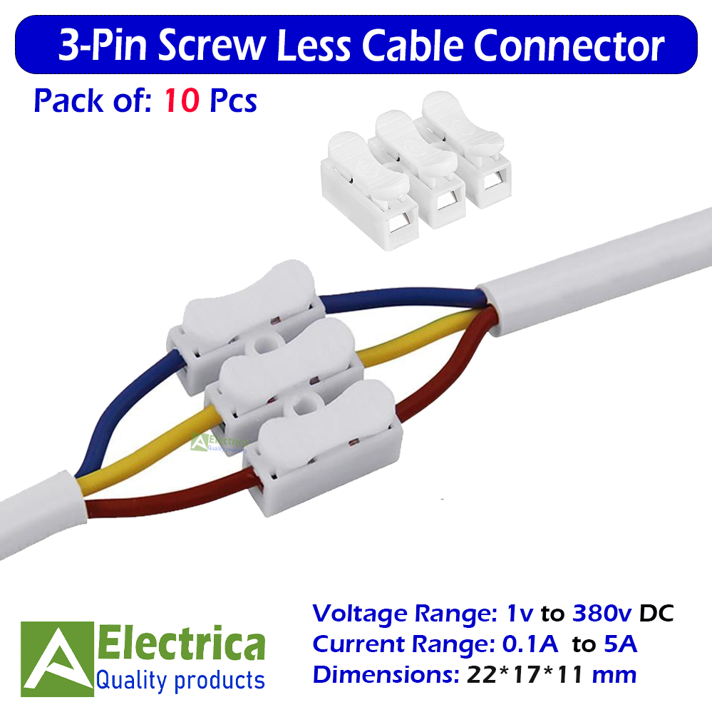 3P Screw Less Spring Type Electrical Cable Connector CH3 5A/380v Quick ...