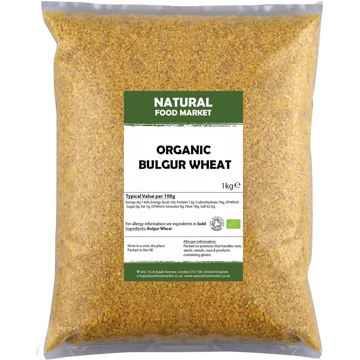 Organic Bulgur Wheat (Bulgur, Burghul, Cracked Wheat) 1kg by Natural ...