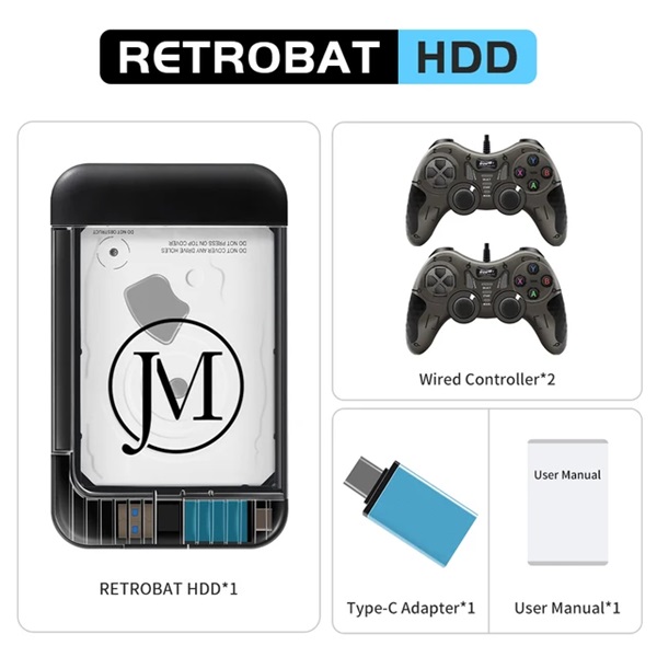 JMachen Hyper Base RB2 Portable Retrobat External Game HDD 100000+Games ...