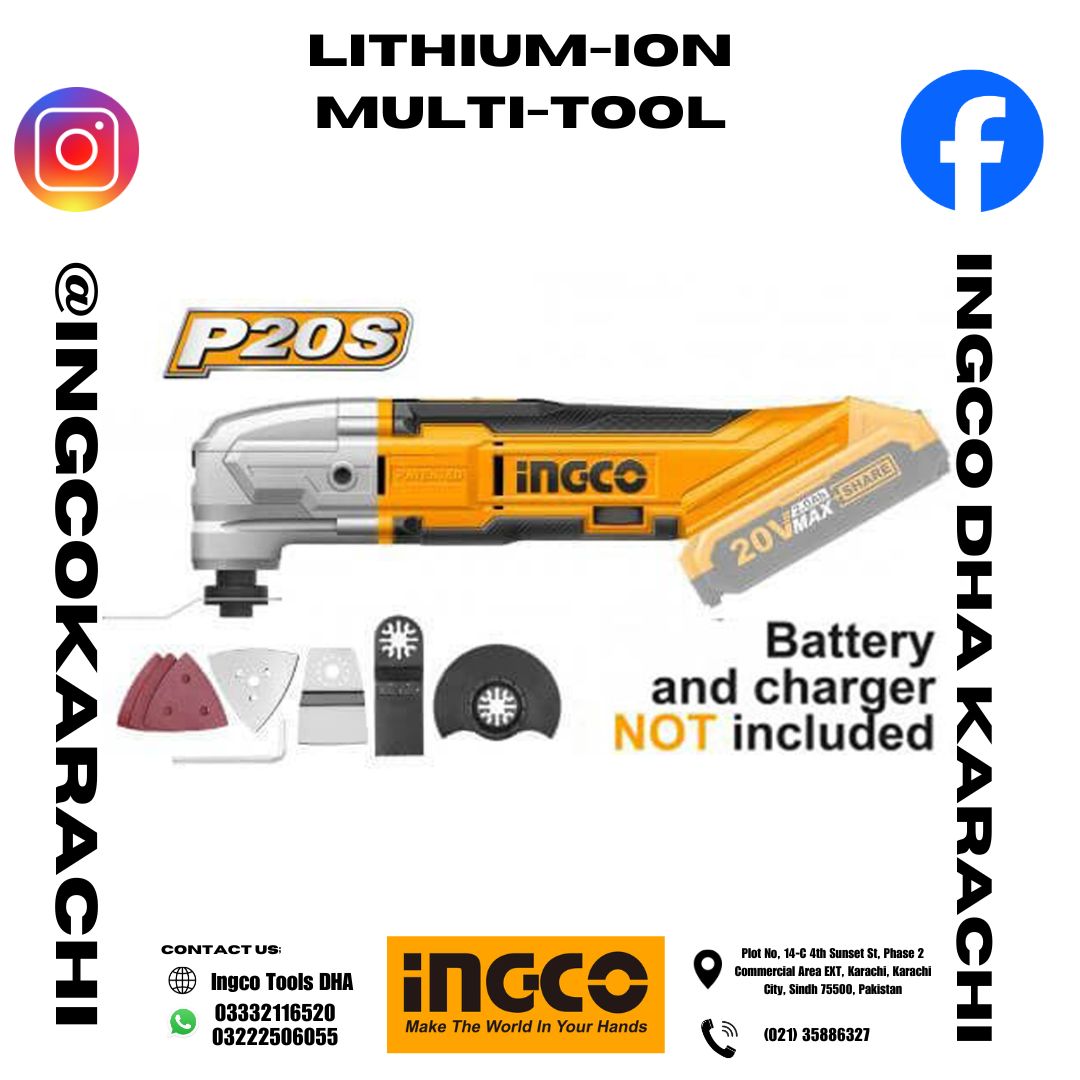 Ingco 20V Lithium-Ion Cordless Oscillating Multi-Tool CMLI2001 | Daraz.pk