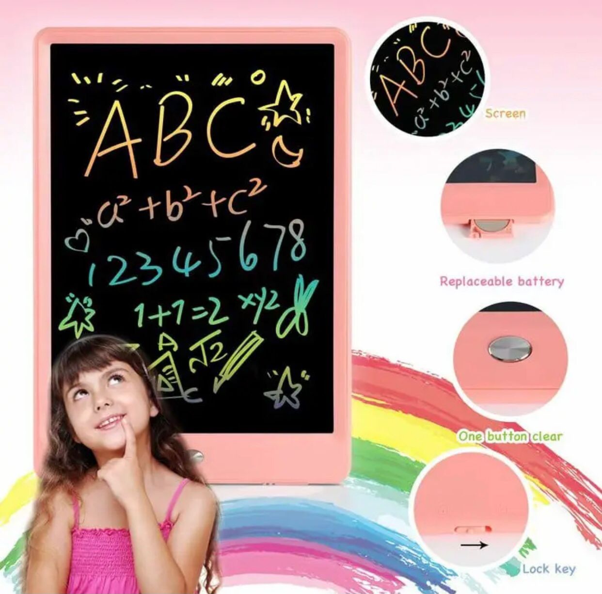 Black 8.5 Inch LCD Writing Tablet for Kids - Electronic slate ...