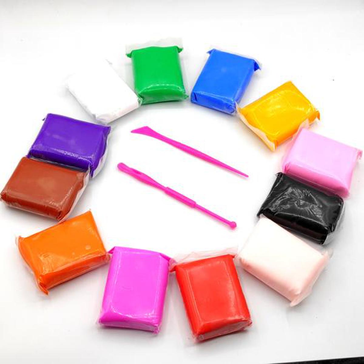 12 Colors Air Dry Fomic Play Dough – Light Polymer Clay for Kids with ...