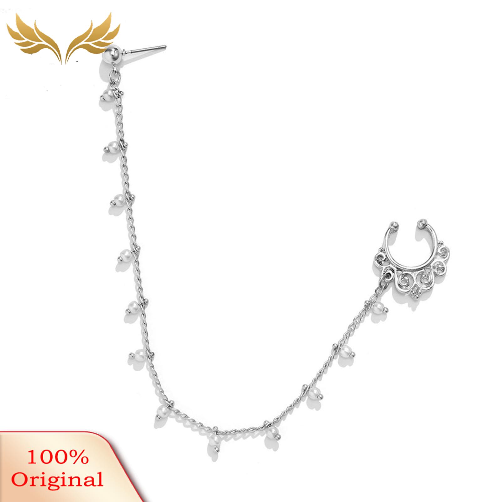 Nose Chain Jewelry Boho Ethnic Style Nose Chain with Faux Pearl Tassel ...