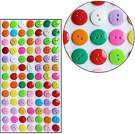 77 Pieces Of Round Shape Sticky Colorful Fancy Buttons | Daraz.pk