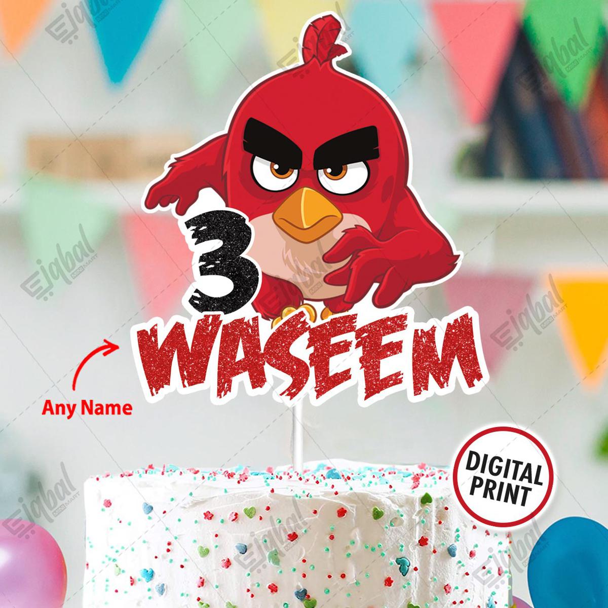 Customized Digital Cake Topper Angry Birds Theme topper for Birthday ...