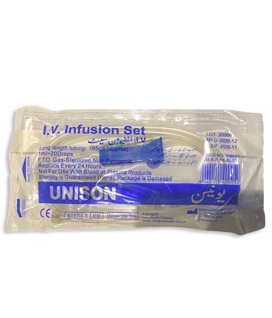 I.V. Infusion Set-IV Set With Tube Latex- IV Set With Bulb Latex | Daraz.pk