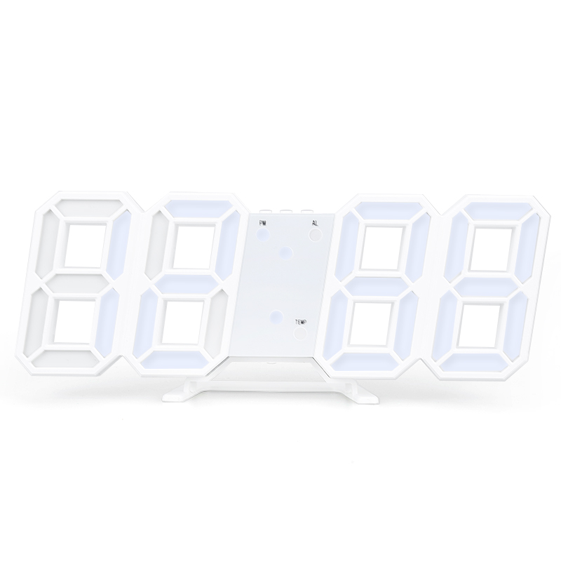 3D LED Digital Clock Wall Deco Glowing Night Mode Adjustable Electronic Table Clock Wall Clock ...