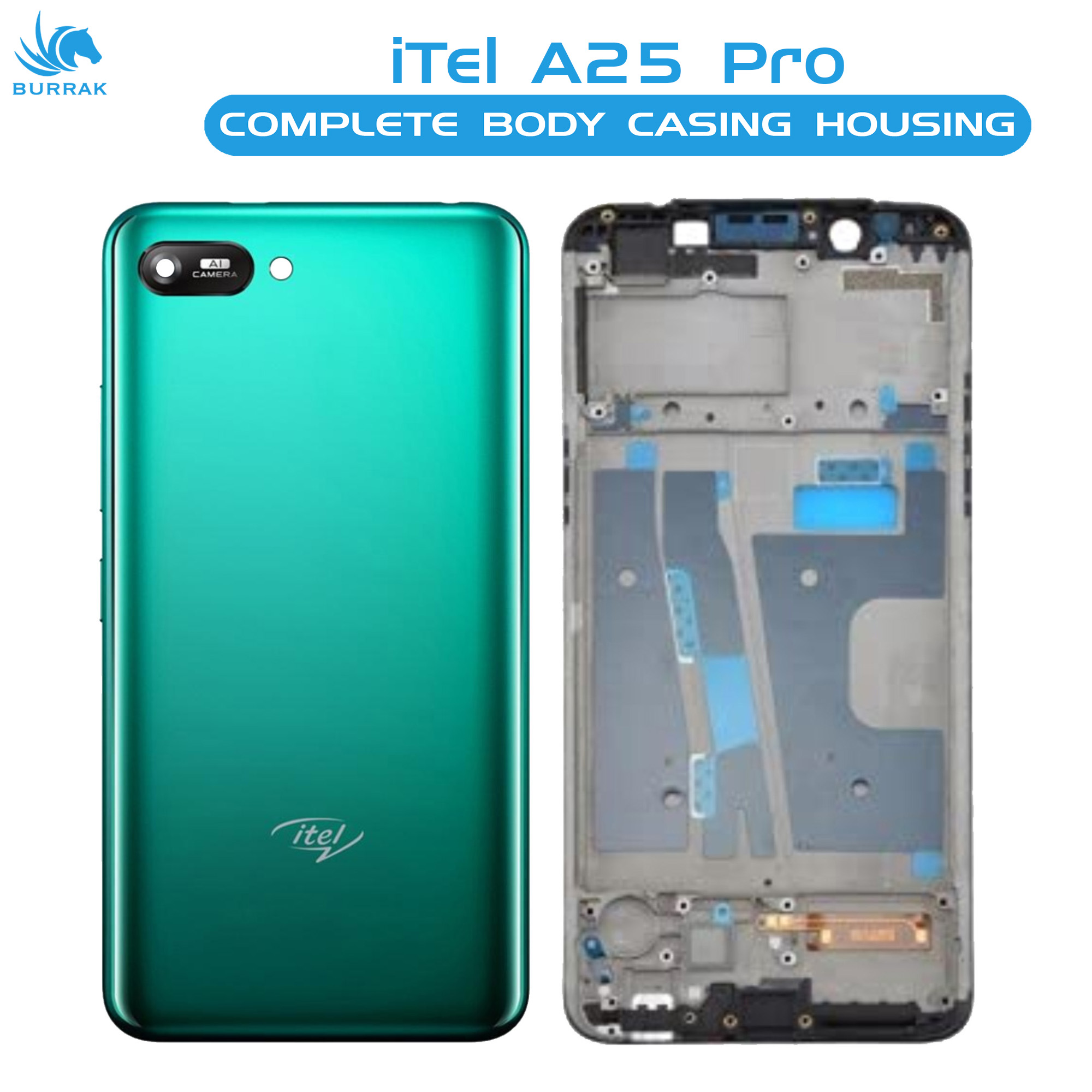 iTel A25 Pro Housing Middle Frame With Side Button and Camera Lens ...