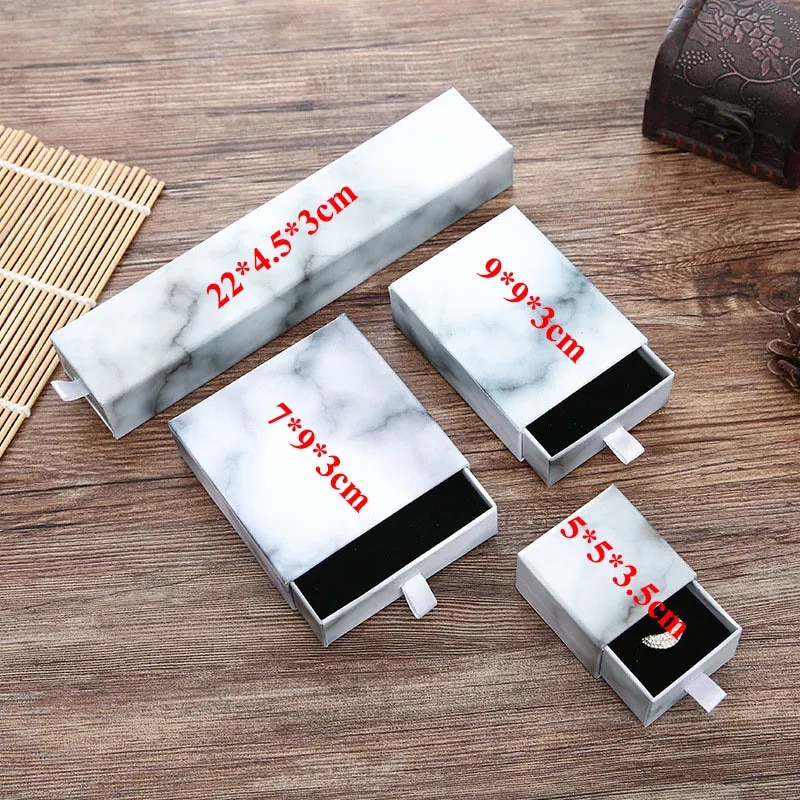 Custom Paper Drawer Jewelry Box Logo for Necklace Ring Earrings Jewelry ...