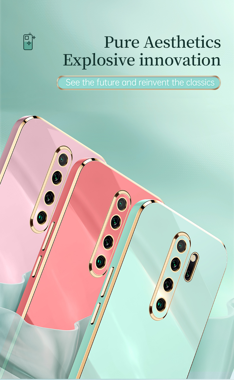 Lenuo Luxury 6D Plating Soft Casing Silicone Square Frame Phone Case ...