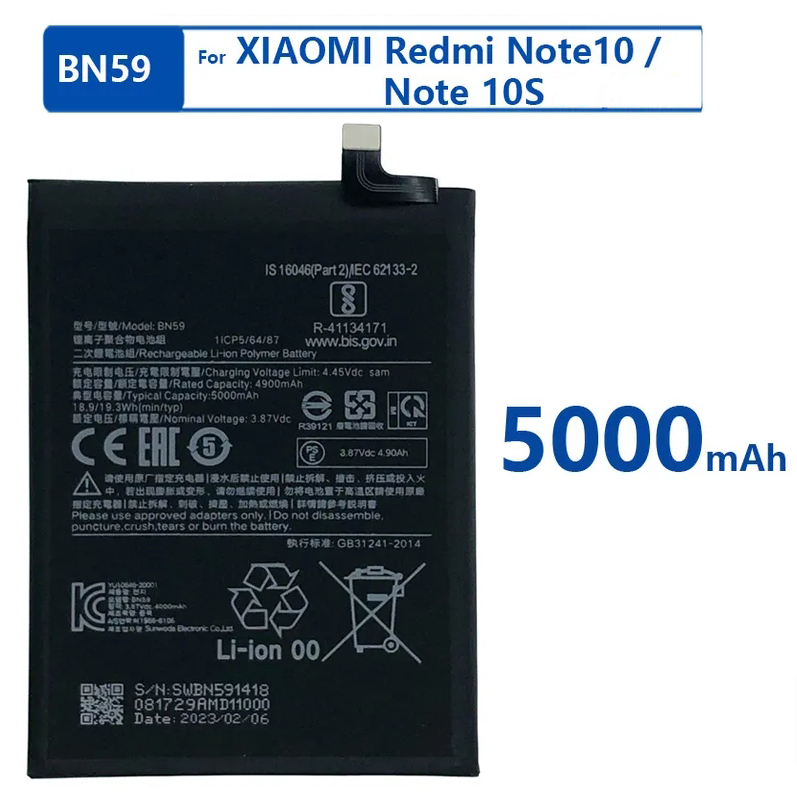 Redmi Note 10 (4G) / Note 10S Battery Replacement BN59 Battery with ...