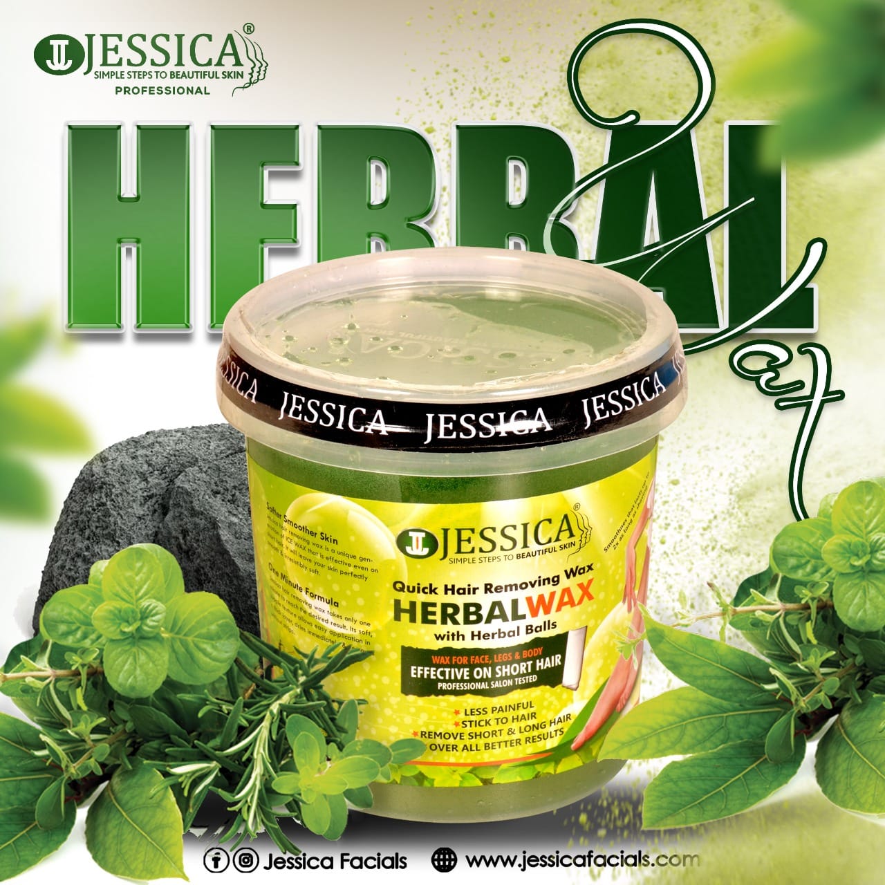 Jessica Herbal Hair Removing Strip Wax Full Body - 1000gm | Daraz.pk
