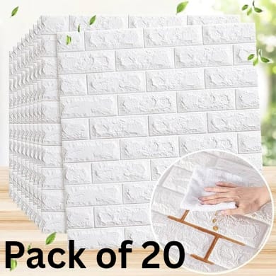 3D Brick Wall Stickers Self Adhesive Wallpaper Sheets 3mm (70 x 77cm ...