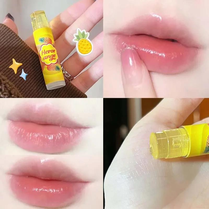 New Fruit Flavor Natural Lip Balm Long Lasting Moisturizing Lipstick Base Cute Makeup Anti ...