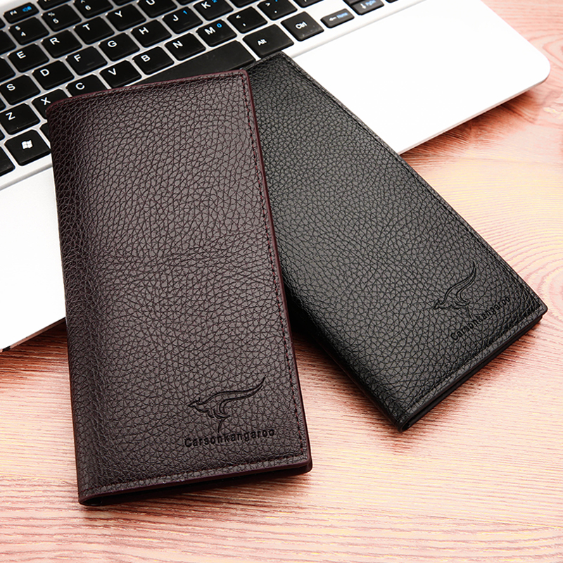 Leather Long Wallet For Men Slim Money Mobile Wallet Card Holder | Daraz.pk