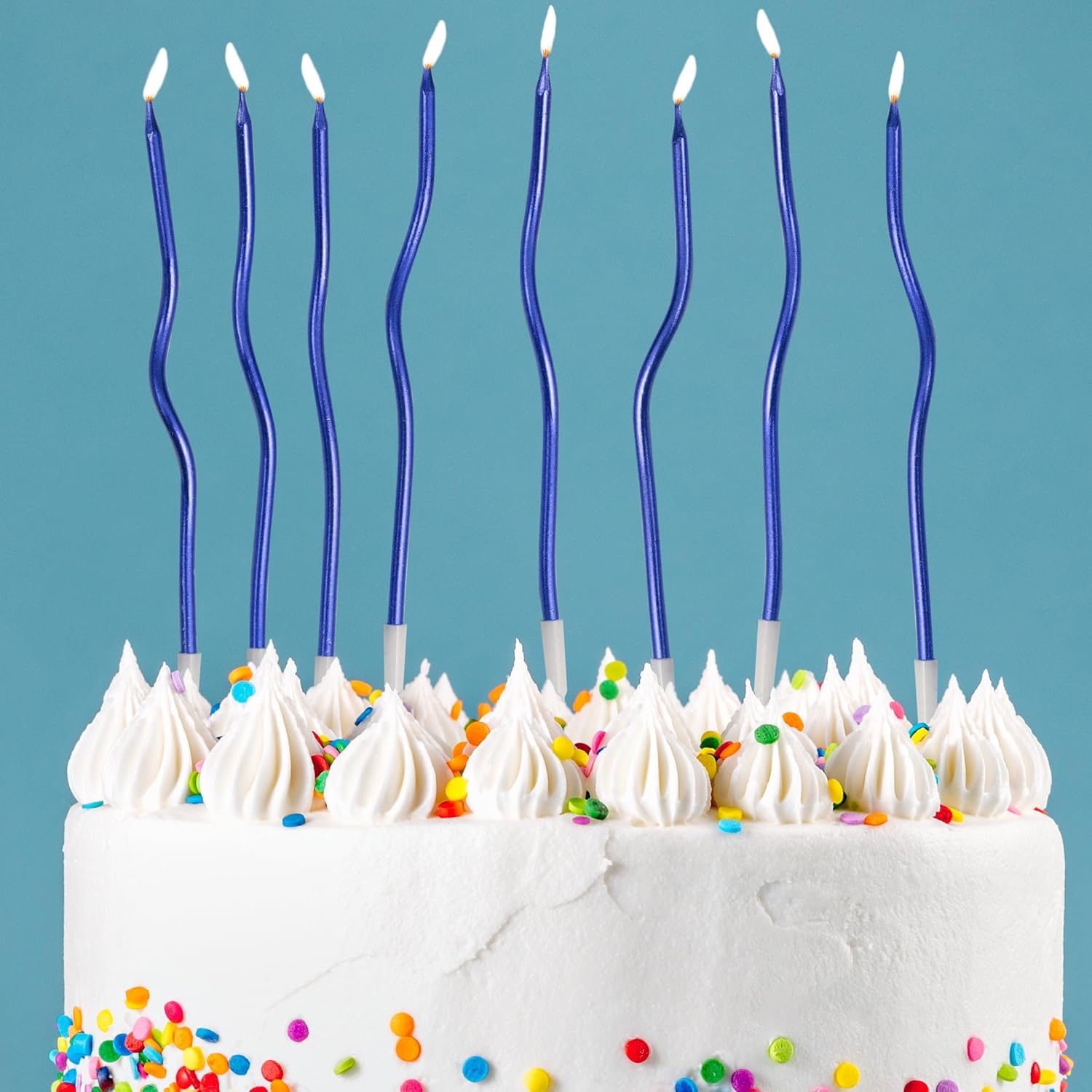 Party 24x7 Pack of 6 Candles Twisty Birthday Candles Set Metallic Curly ...