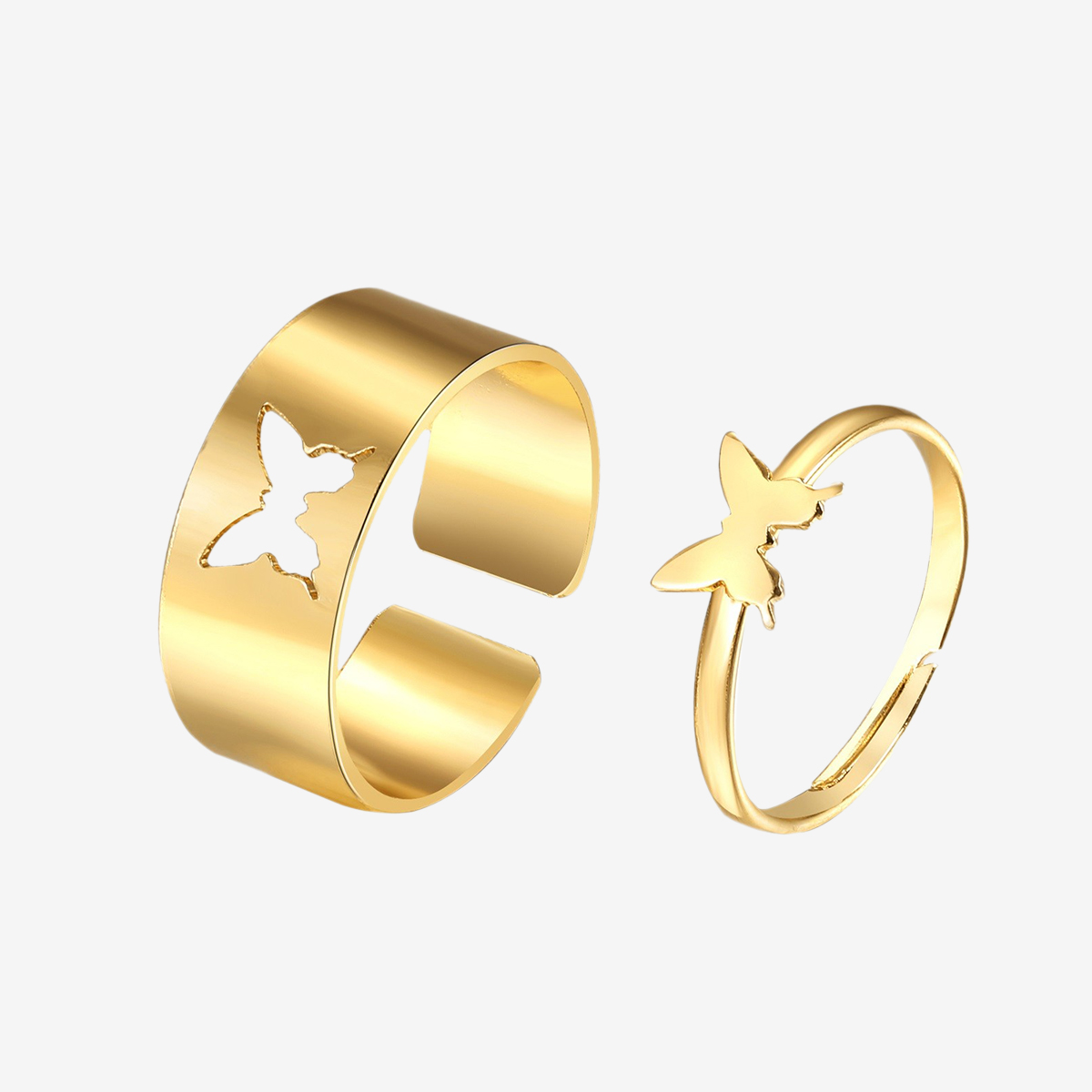Couple Rings Butterfly Butterfly Hollow Simple Couple Rings | Daraz.pk