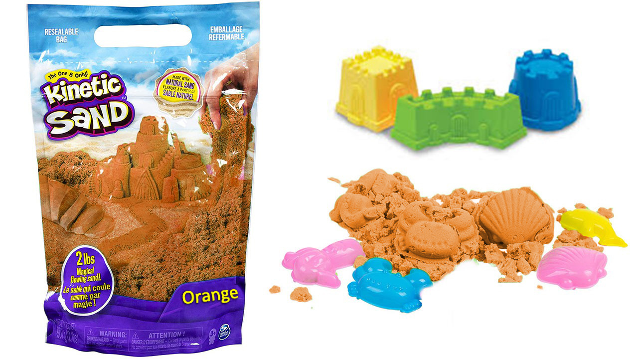 Kinetic Sand (500gm) The Original Moldable Sensory ( ORANGE ) Play Sand ...