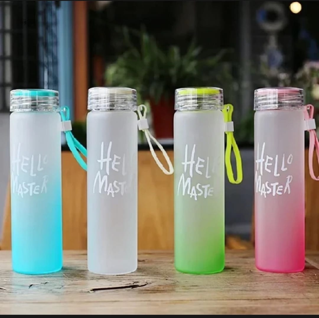 Hello Master 480 ml Glass Water Bottle – Ideal for School, College, and ...