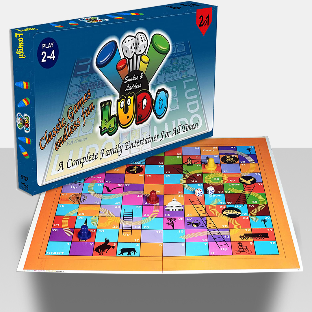 Ludo Board Game 2 in 1 Wooden Board 18 Inches Large Wood Board Ludo ...