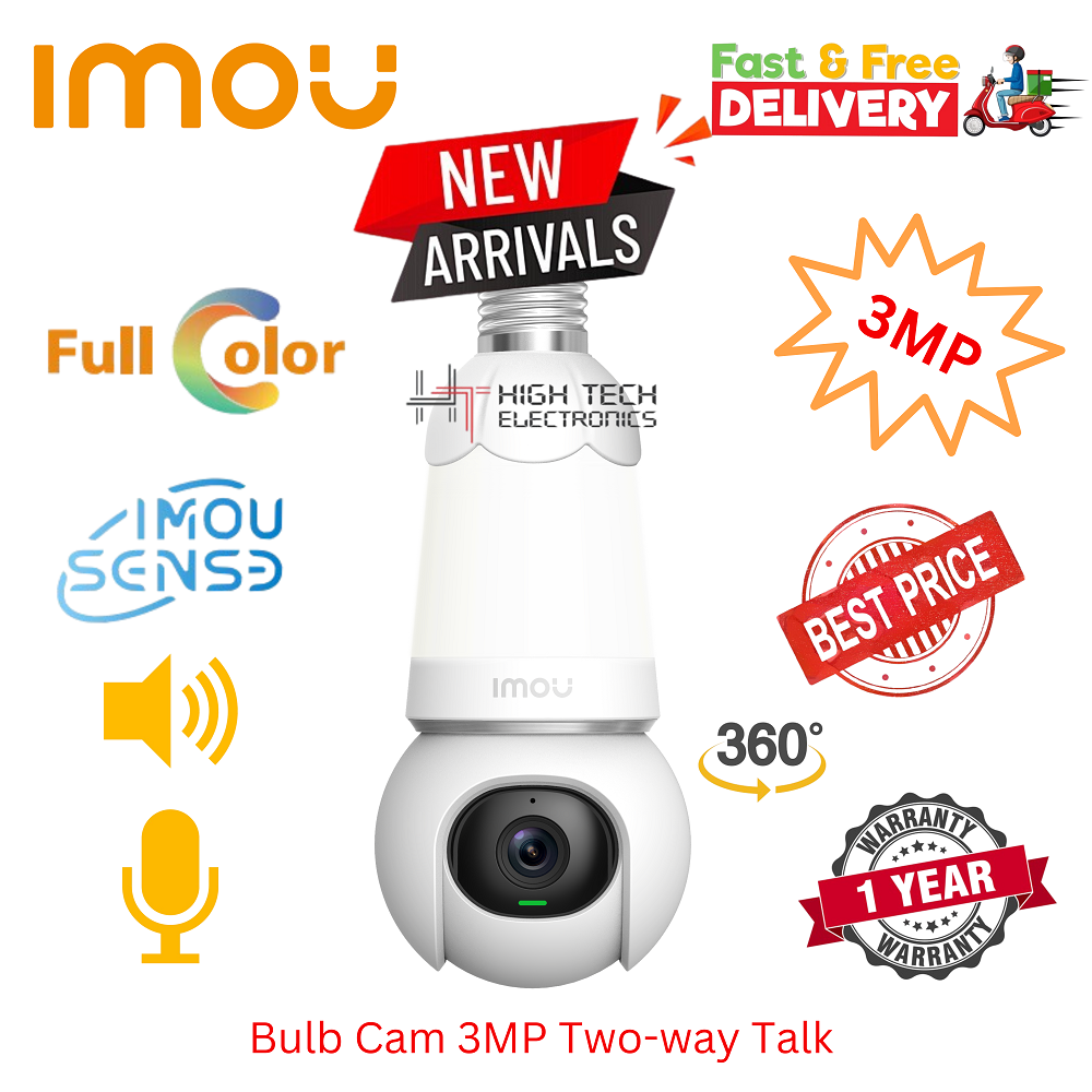 IMOU WiFi Surveillance Bulb 3MP 2K Camera Bulb & Camera Image Pan ...