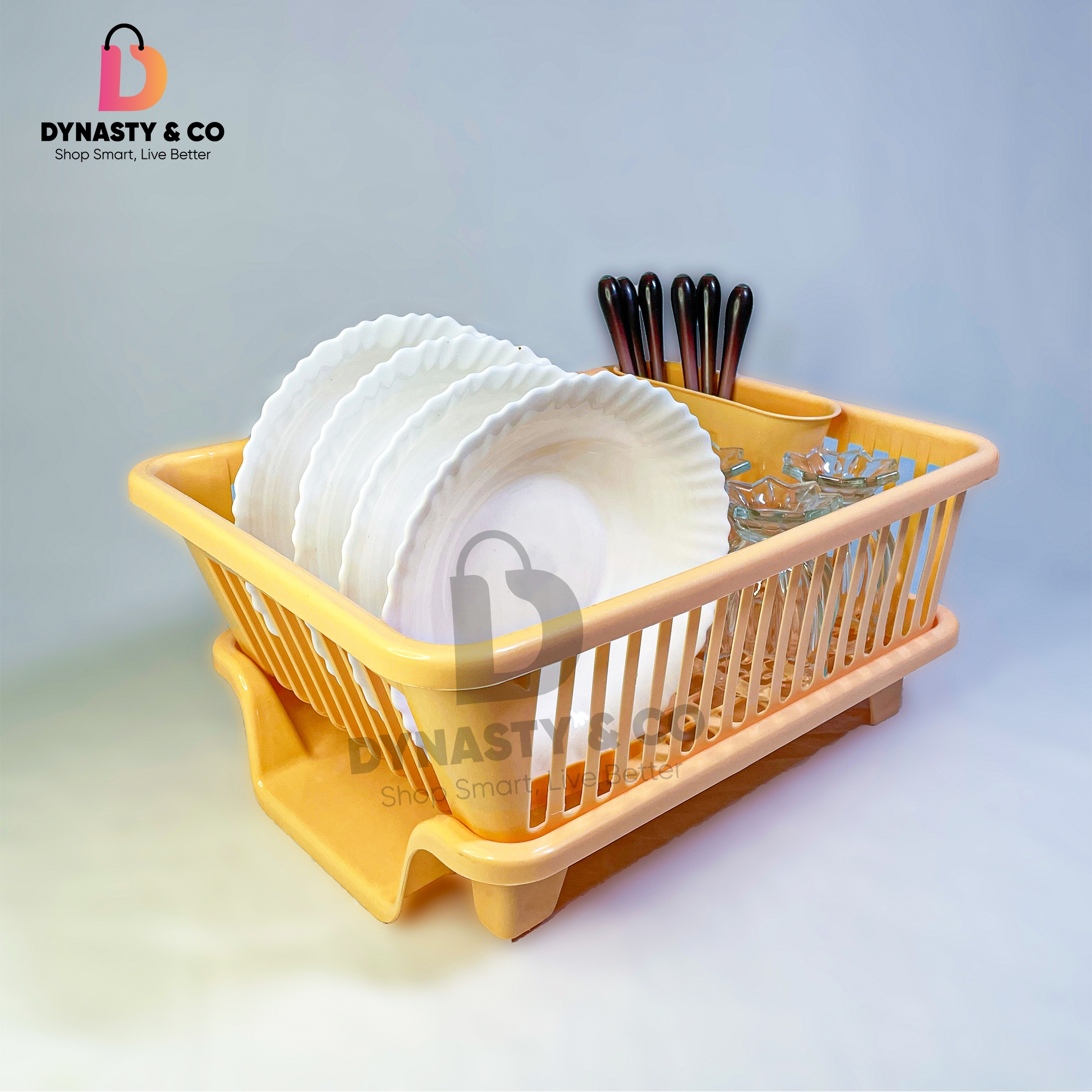 Fancy Plate Rack - 3 in 1 Large Durable Plastic Kitchen Sink Dish Rack ...