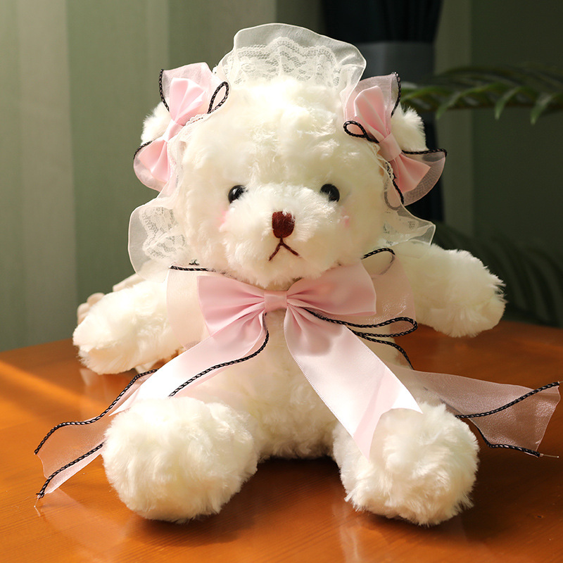 cute lolita lace bear doll teddy bear doll small plush toy grab machine ...