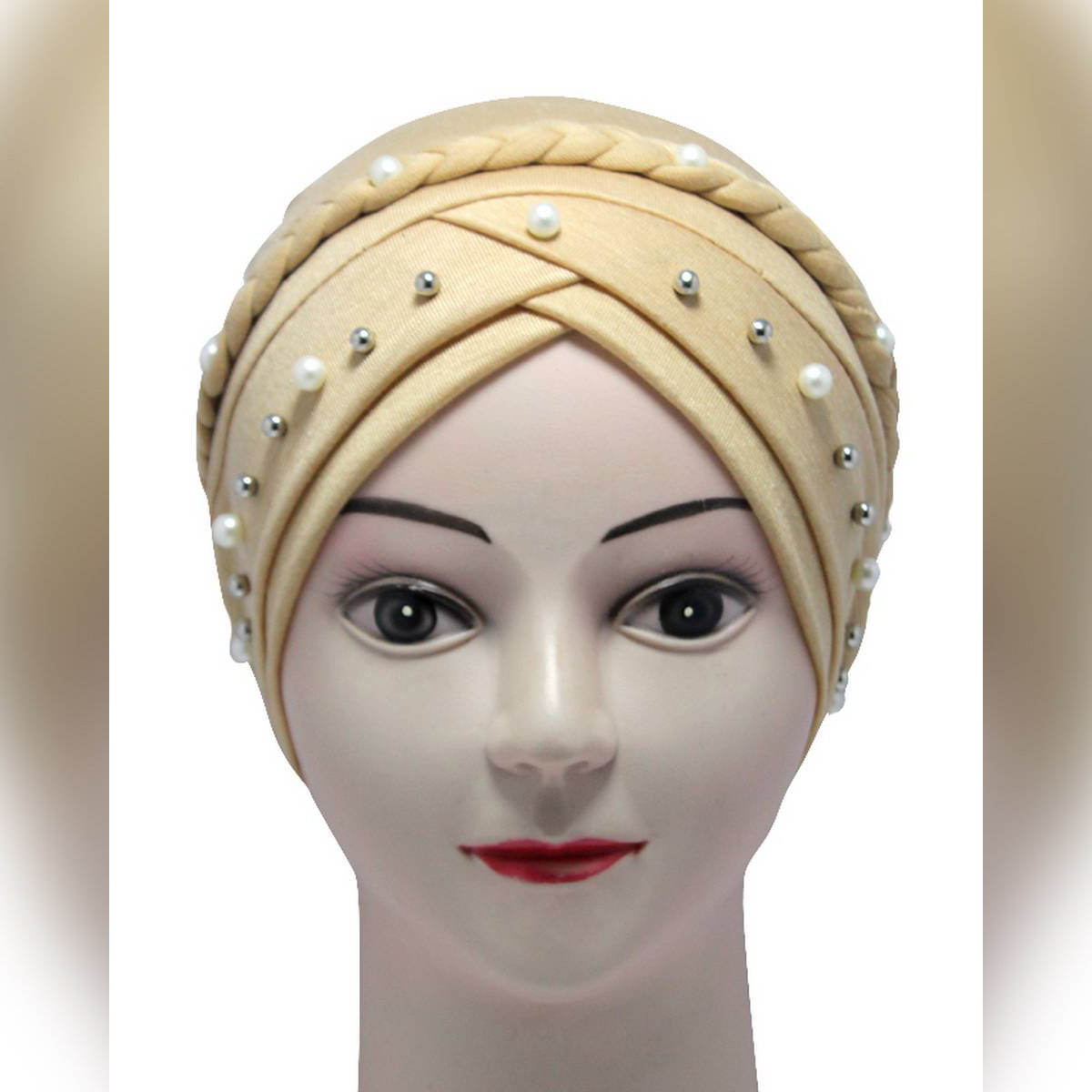 Muslim Hijab Cap Turban Stretch Hat Braid Hijab inner - Black, Skin ...