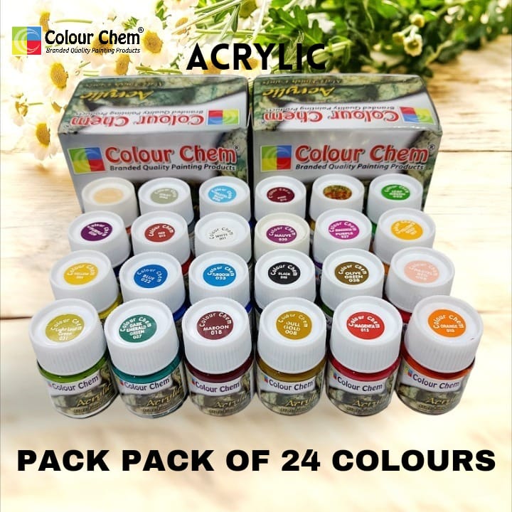 Color Chem Official Acrylic Fabric Colours Matt Finish Paints: Pack of ...