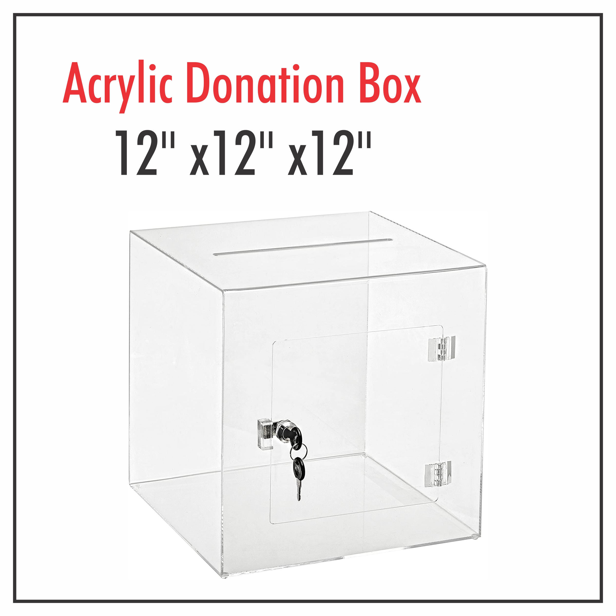 Acrylic donation box charity box suggestion box | Daraz.pk