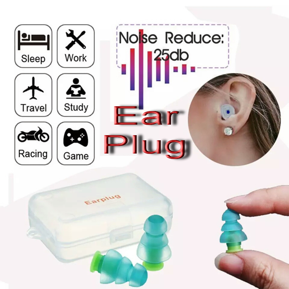 Silicone Noise Cancelling Ear Protection Anti Snoring Earplugs For ...