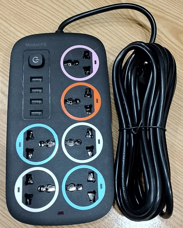 NEW Smart Universal Extension Board 6 Power Socket + 4 Usb Ports Smart ...