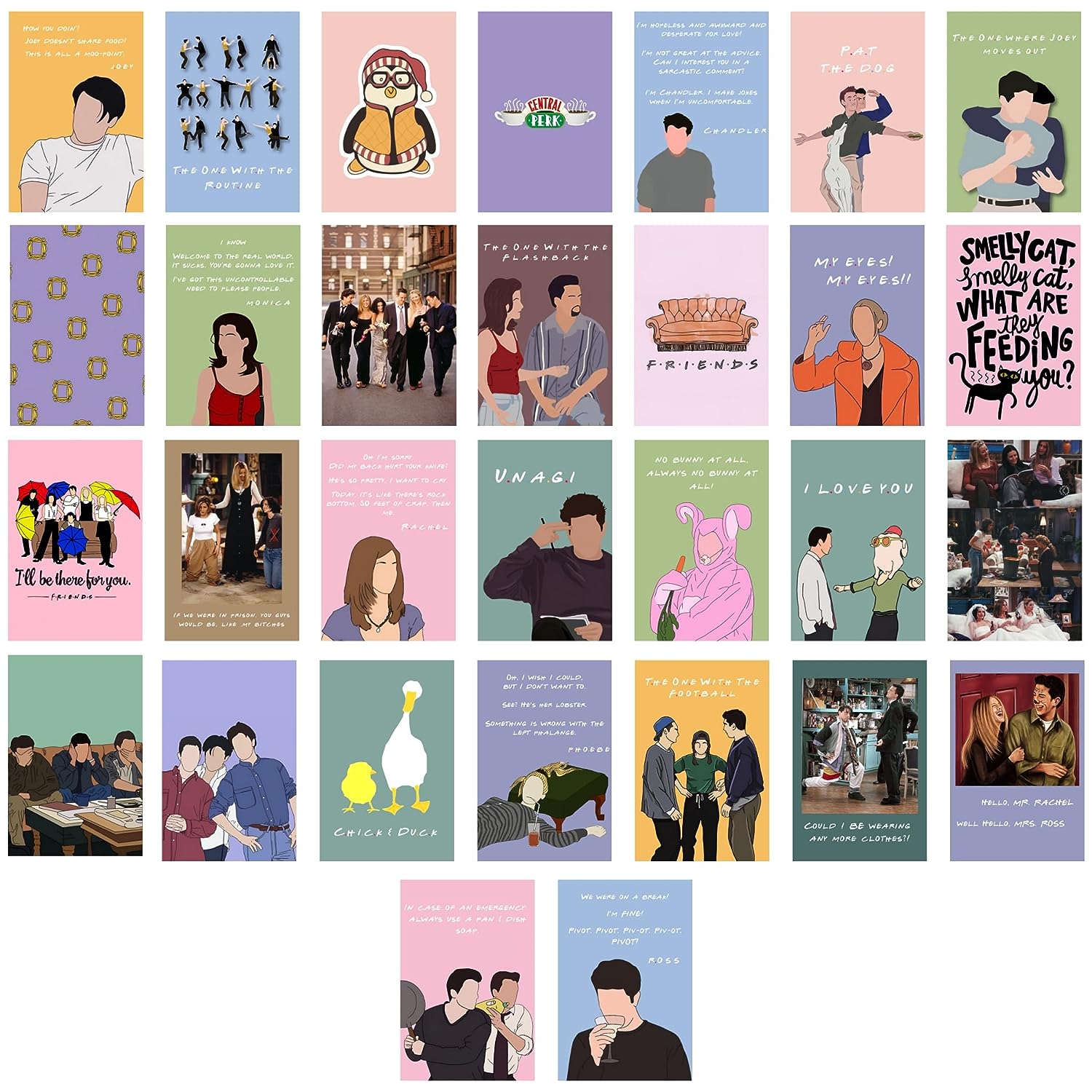 Unquote Friends Collection Posters | Set of 30 | 4x6 inch each | Wall ...