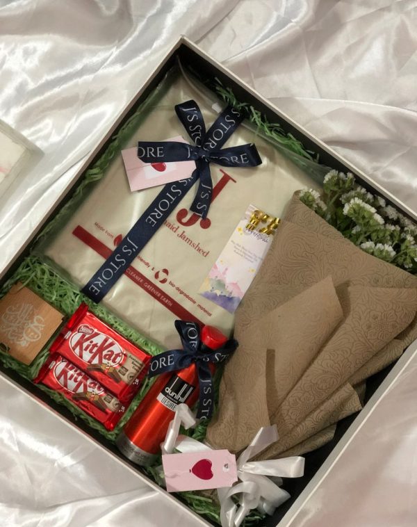 Deluxe Gift Box For your Hubby , High Quality Items (Unstitched suit ...