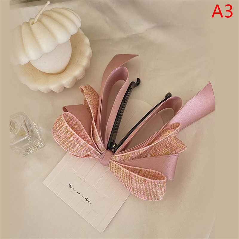 Ribbon Bow Banana Clip Cute Pearl Hair Pins Barrette Women Hair ANLAN ...