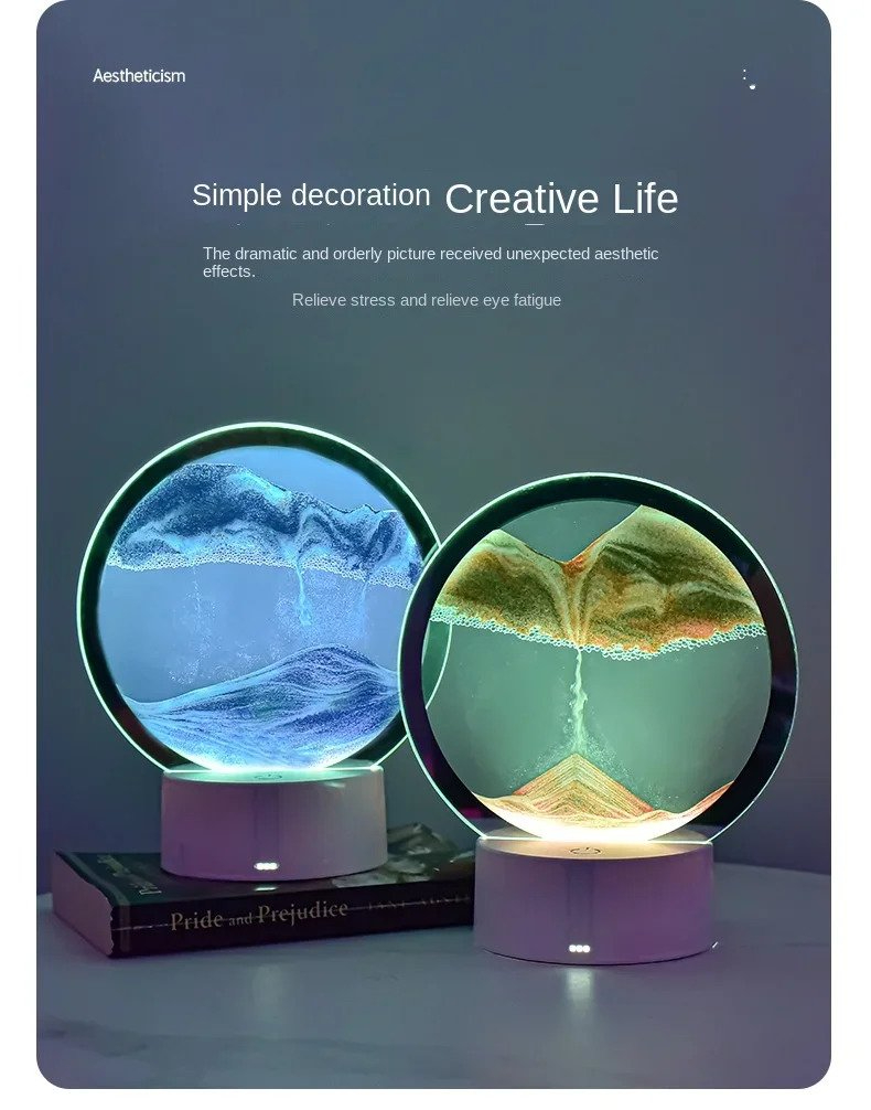 RGB 16 Colors Led Sandscape Lamp, Sandscape Painting, Moving Sand Art ...