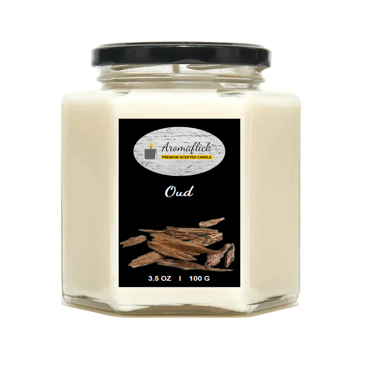 AROMAFLICK Oud Scented Candle in Hexagonal Jar | Daraz.pk