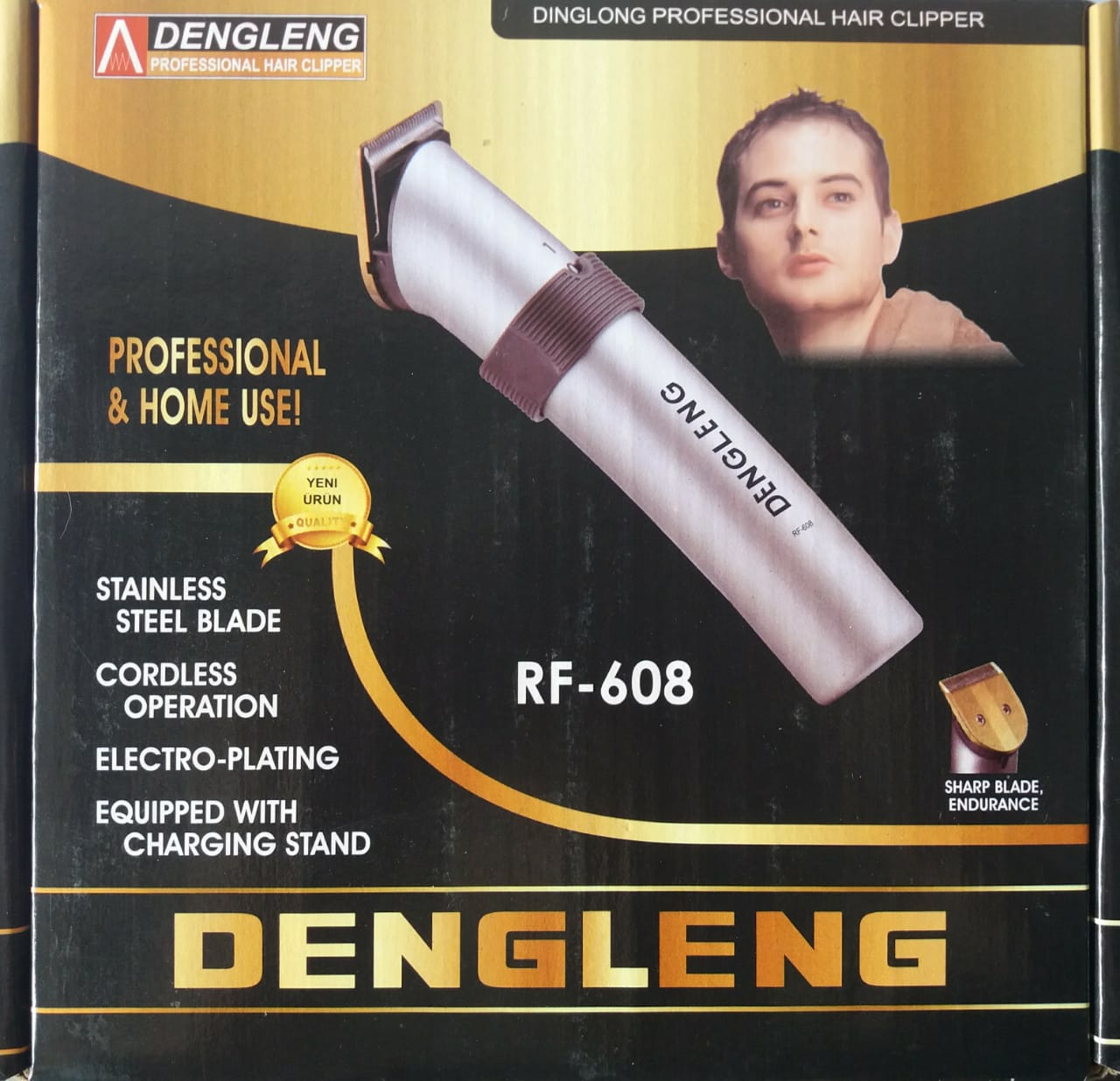 Dengleng RF-608 Professional Hair Clipper Rechargeable Hairdressing Trimmer Cutting & Shaving ...