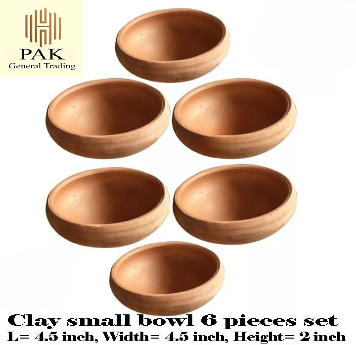 Clay Small Bowl (Piyala) - 6 Bowls set | Natural cool for drinking ...