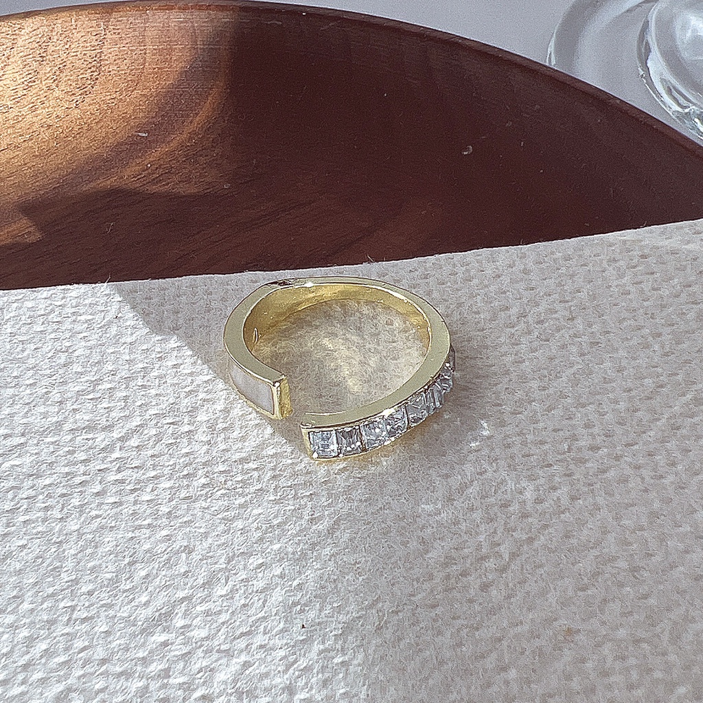 1Pc Cute Bunny Enamel Flower Rings Adjust Crystal Open Rings for Women ...