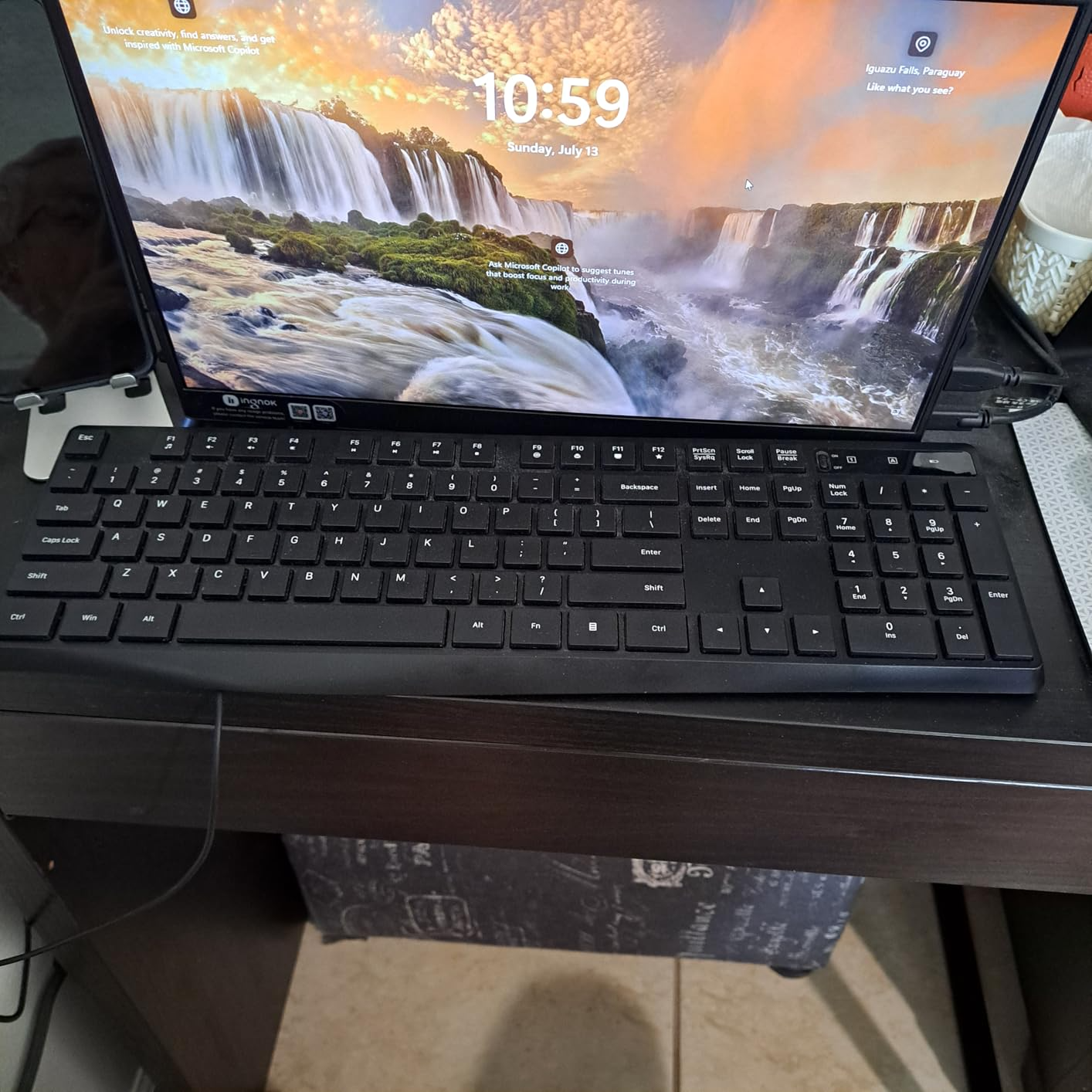 Wireless Keyboard Model PC230A Slim 2.4GHz USB Keyboard with Silent ...