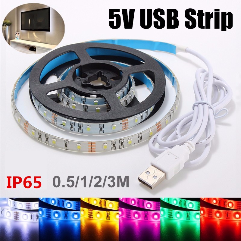 DC 5V RGB Flexible Waterproof IP65 50CM 3528 SMD Sting Ribbon Adhesive ...