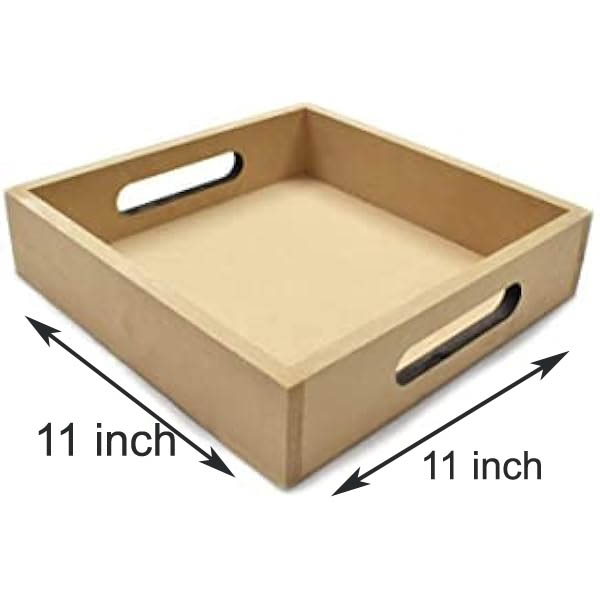 Plain DIY MDF Trays for Craft Set of 3 | Unfinished MDF Tray Plain for ...