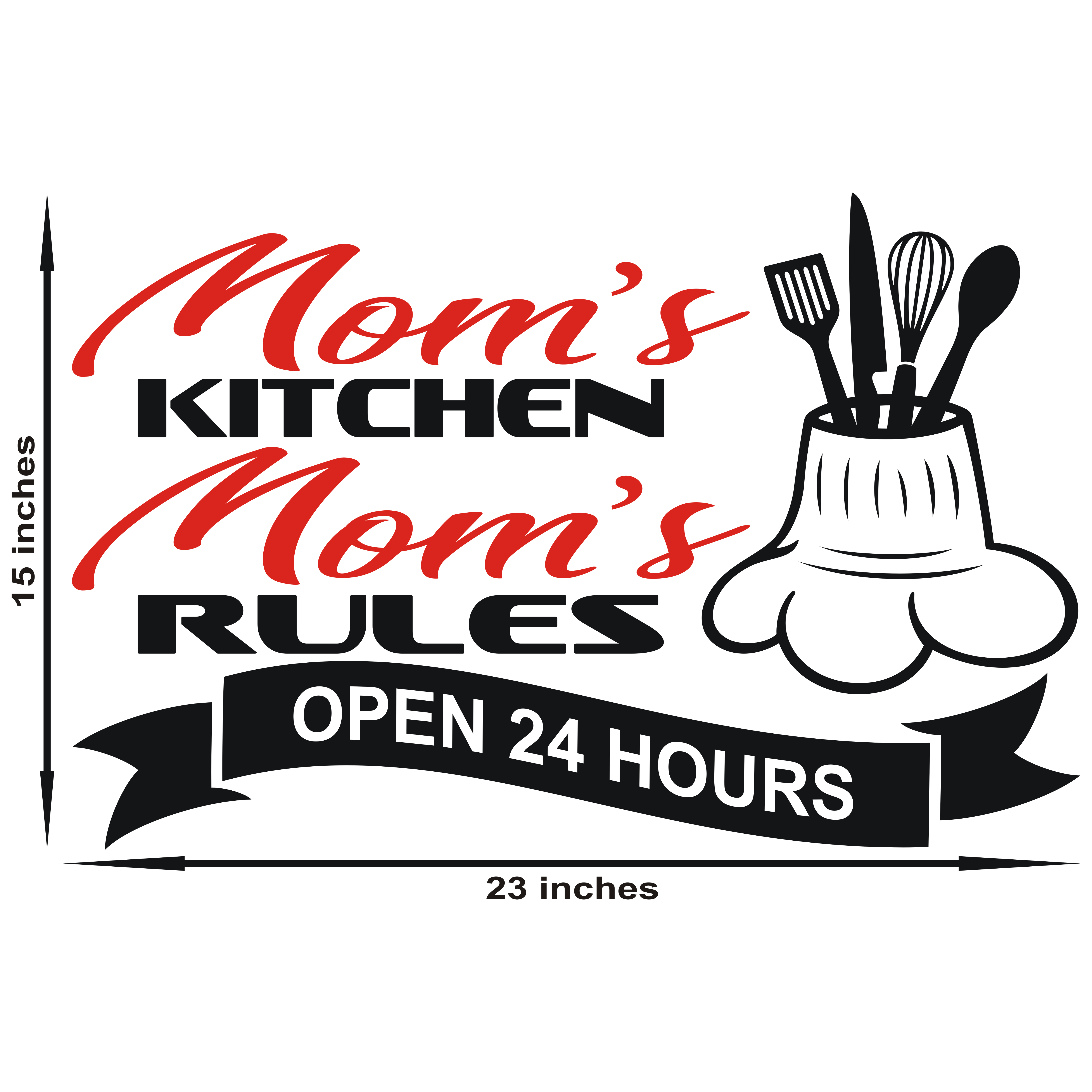 ALL-AT-ONE # 65 ("MOM'S KITCHEN MOM'S RULES 2") Self-Adhesive Vinyl ...