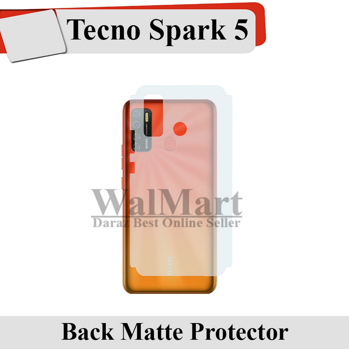 Tecno Spark 5 Back Matte Protector Soft Skin Sheet Soft Film Protector ...