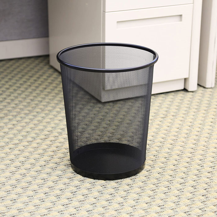 Metal Trash Can Round Dust Bin For Office Kitchen Room Waste Paper ...