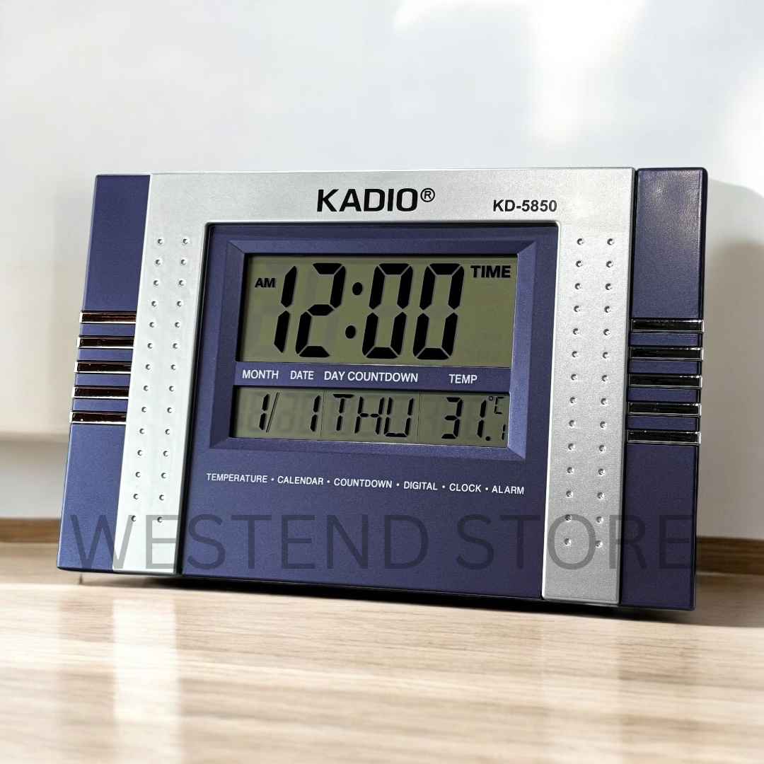 KADIO 3806N DIGITAL WALL AND TABLE CLOCK WITH DAY DATE TEMPERATURE ...