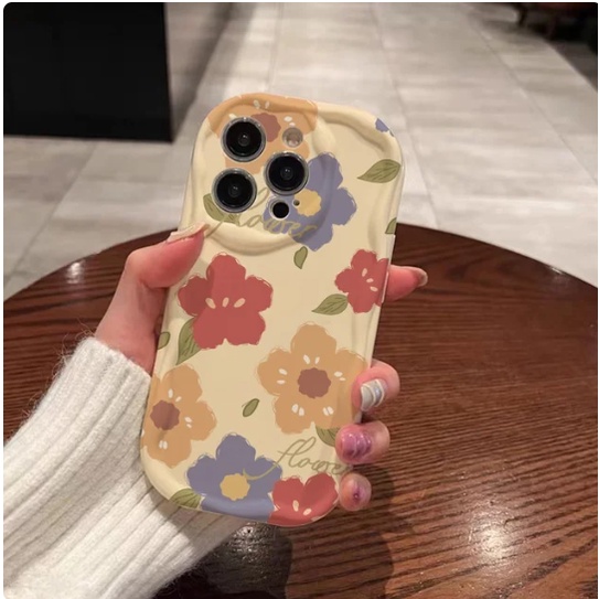 Cute Rabbit Flower Floral Case For Samsung Galaxy A05 A05S Cover Curly Wave Soft Silicone | Daraz.pk